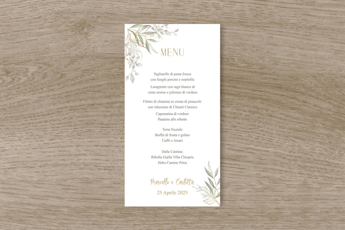Emma Menu Matrimonio Floreale | Progetti di Nozze